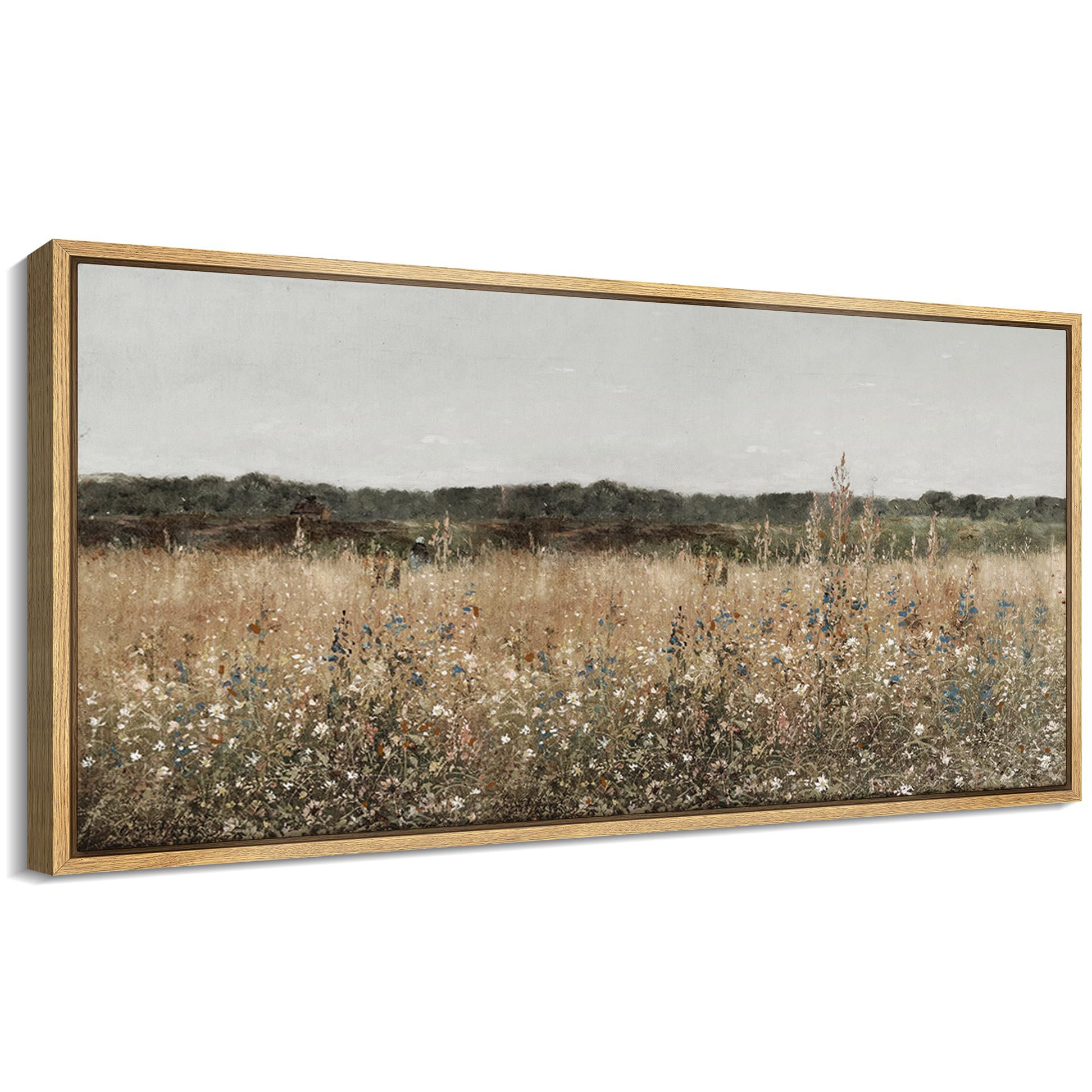 IDEA4WALL Misty Morning Meadow Wildflowers Framed Print & Reviews | Wayfair